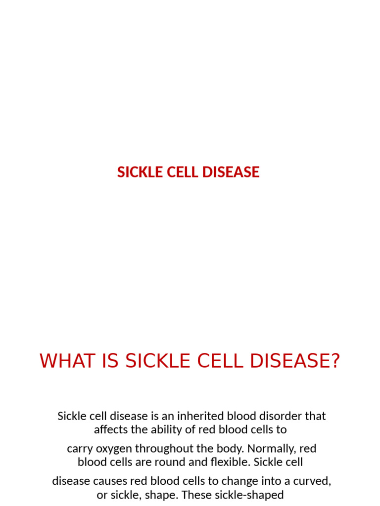 SICKLE CELL DIS-WPS Office | PDF | Blood | Diseases And Disorders