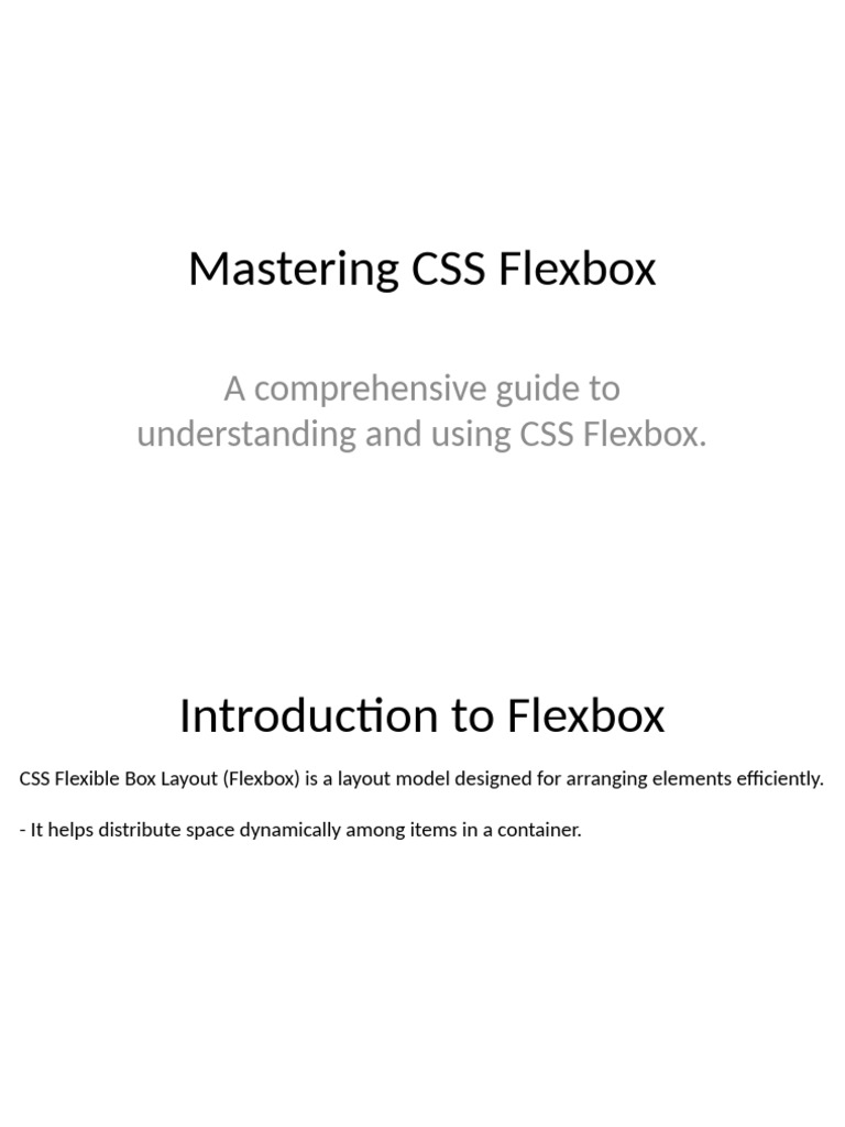 CSS Flexbox Presentation | PDF