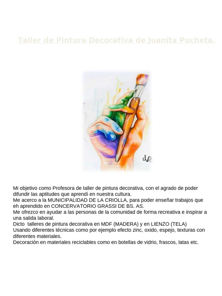 proyecto Taller de pintura decorativa criolla | PDF