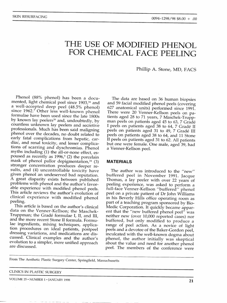 The Use of Modified Phenol - Stone Formula | PDF