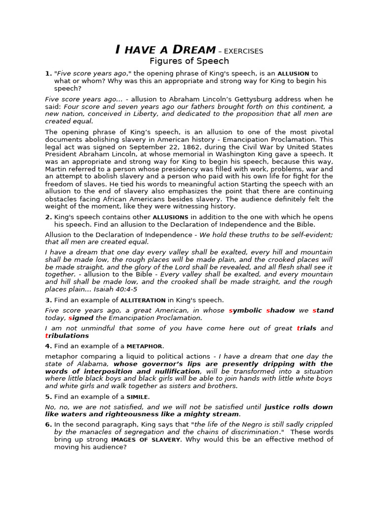 Allusions in King's "I Have a Dream" | PDF
