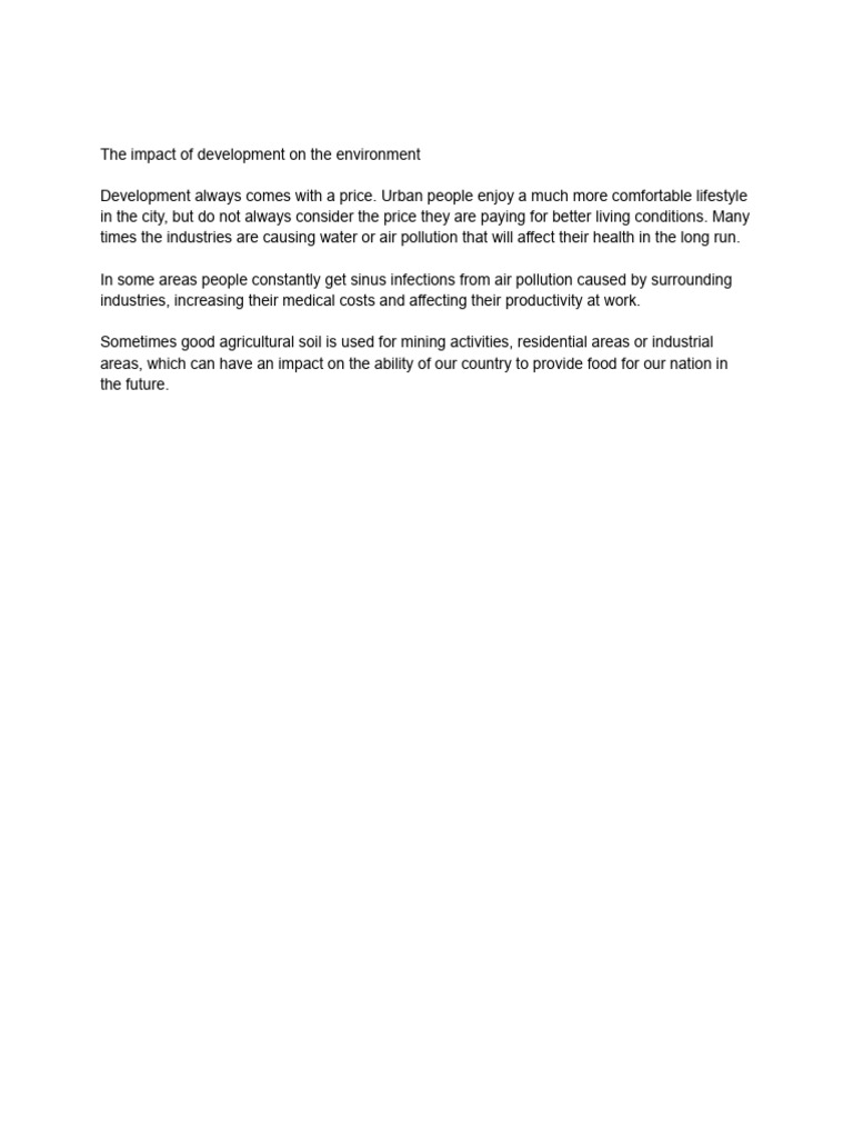 Development's Environmental Impact | PDF