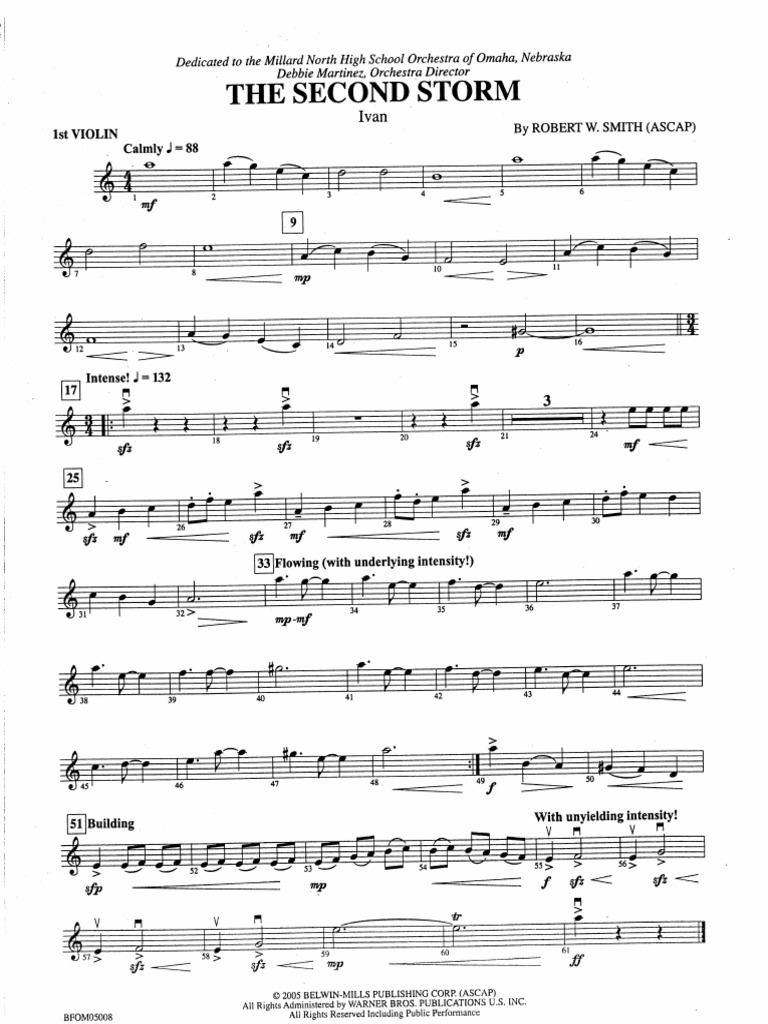 The Second Storm - Violin 1 | PDF