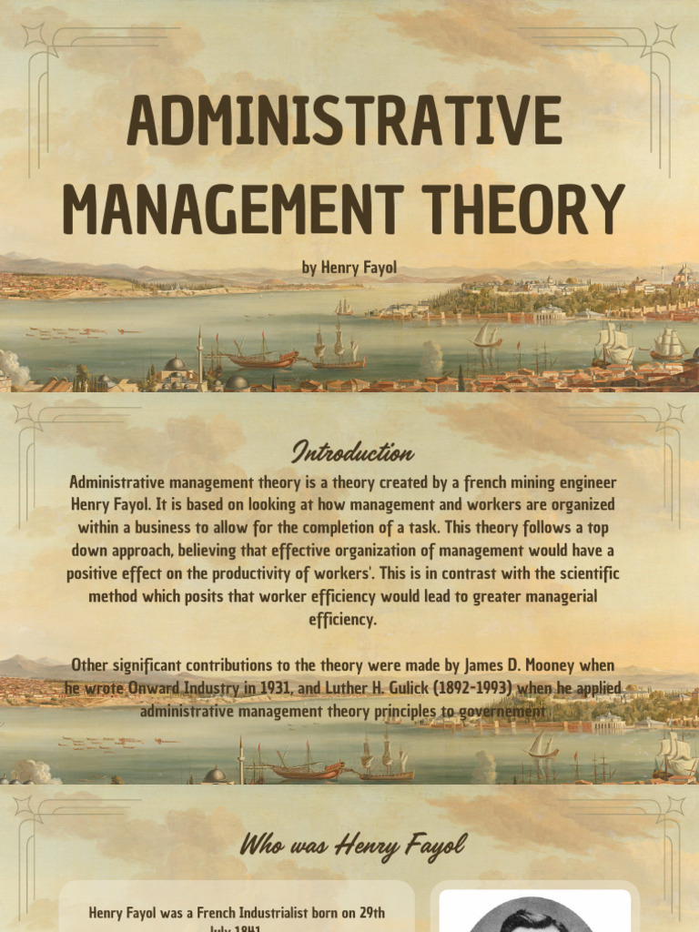 ADMINISTRATIVE MANAGEMENT THEORY | PDF | Business | Social Psychology