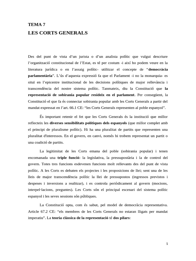 Les Corts Generals | PDF