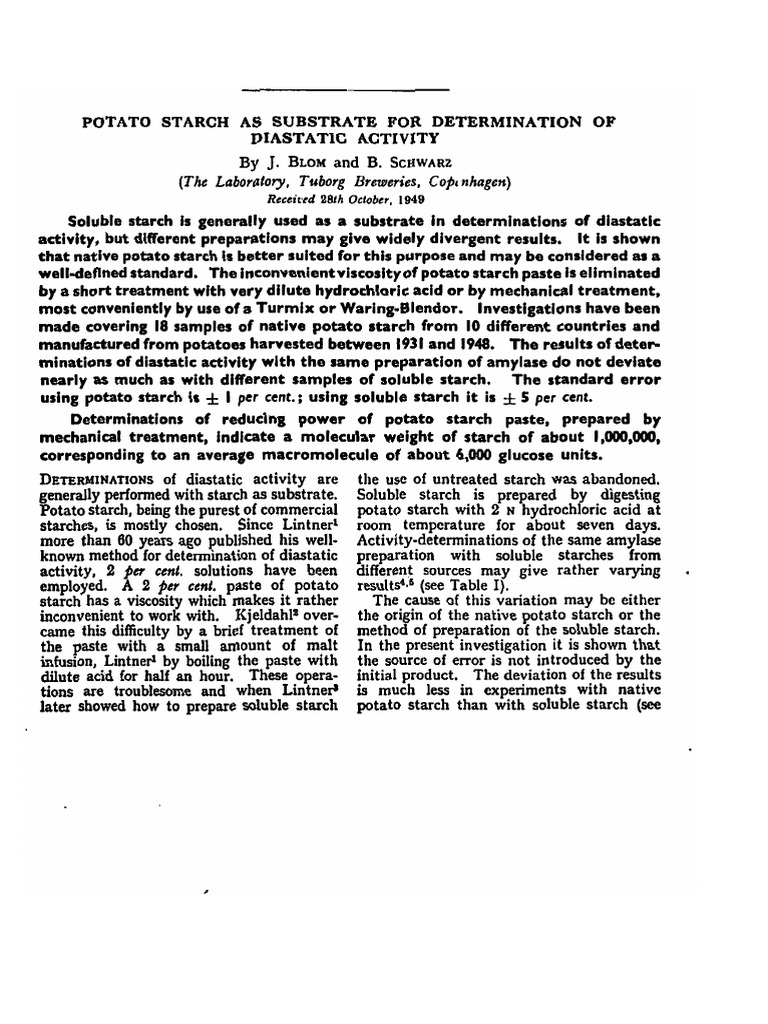 J Institute Brewing - January February 1950 - Blom - POTATO STARCH AS ...