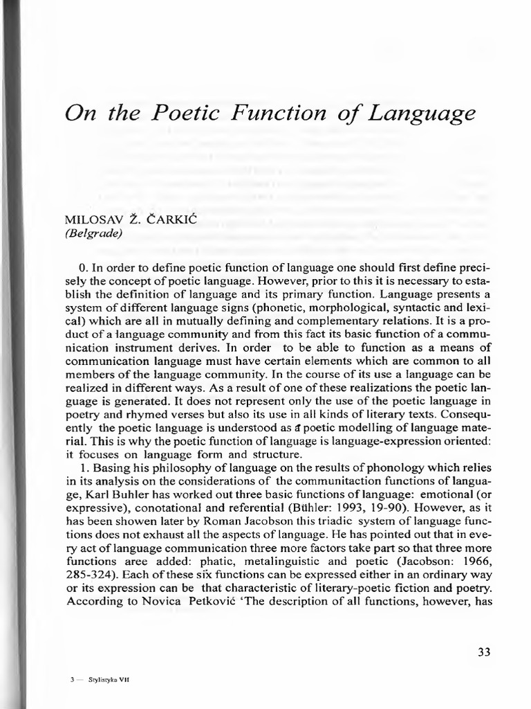Understanding Poetic Language Functions | PDF | Poetry | Semantics