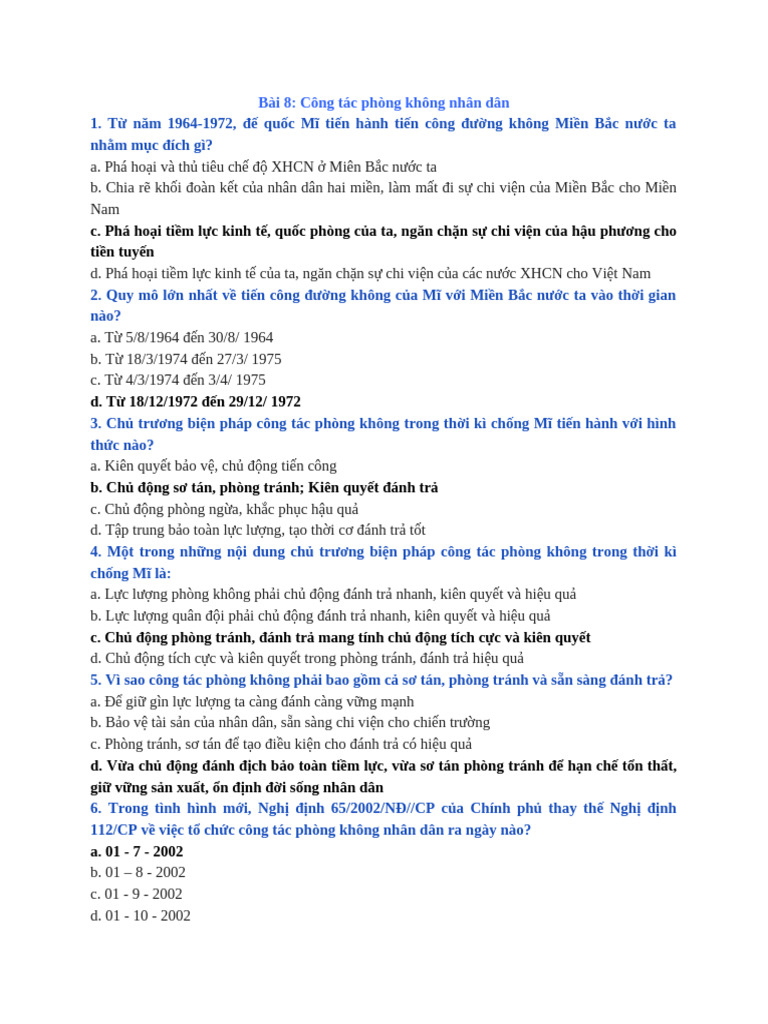 ĐỀ CƯƠNG KT HK 2 Môn GDQP-AN | PDF