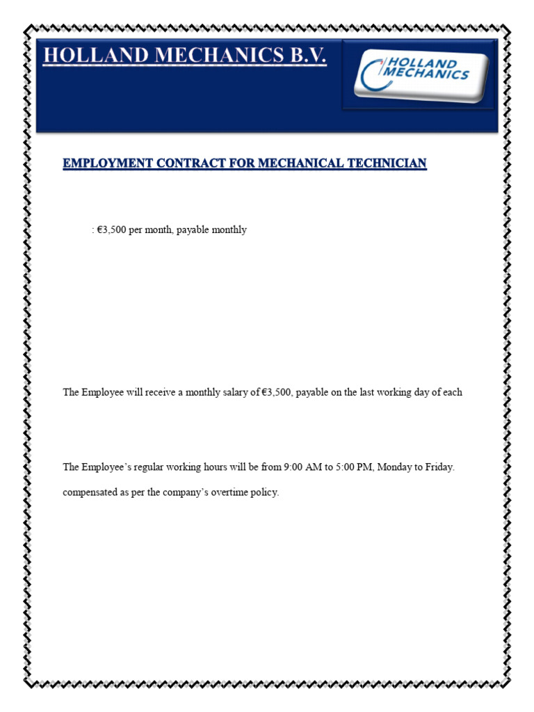 Employment Contract Letter | PDF | Employment | Salary
