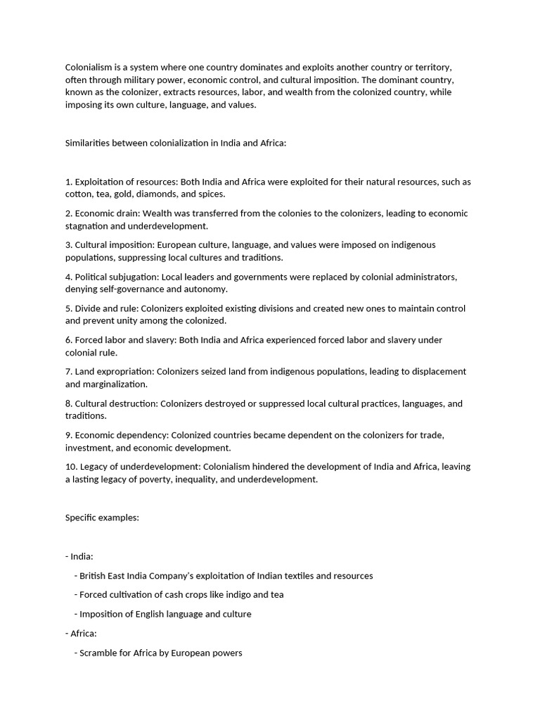 Colonialism Is A System Where One Country Dominates and Exploits ...