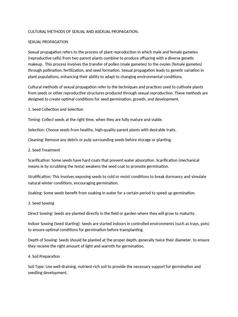Cultural method-WPS Office | PDF | Grafting | Seed