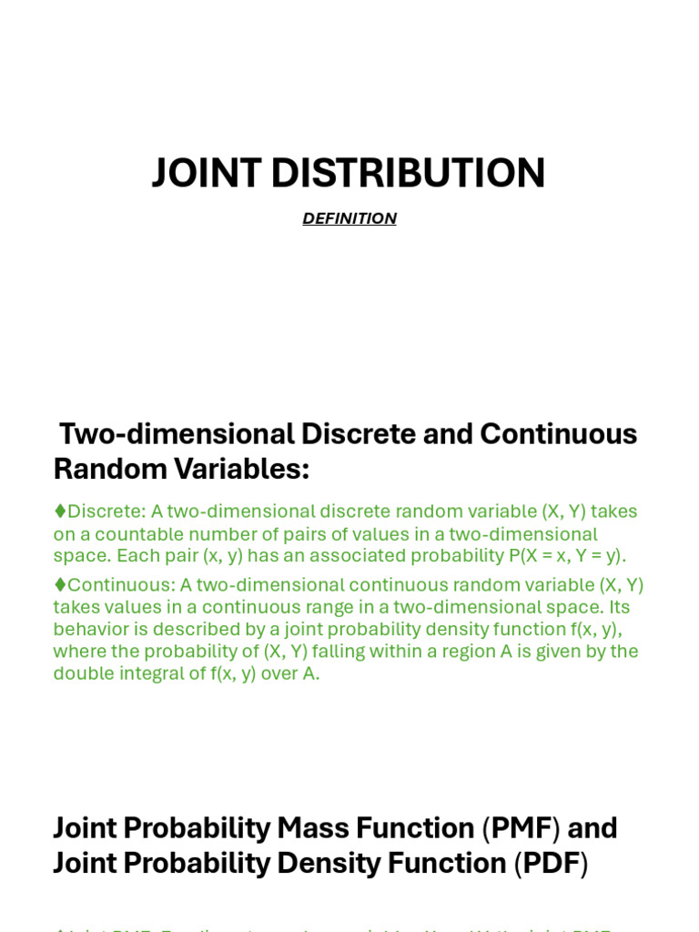 Joint Distribution Xxxx | PDF | Probability Distribution | Probability Density Function