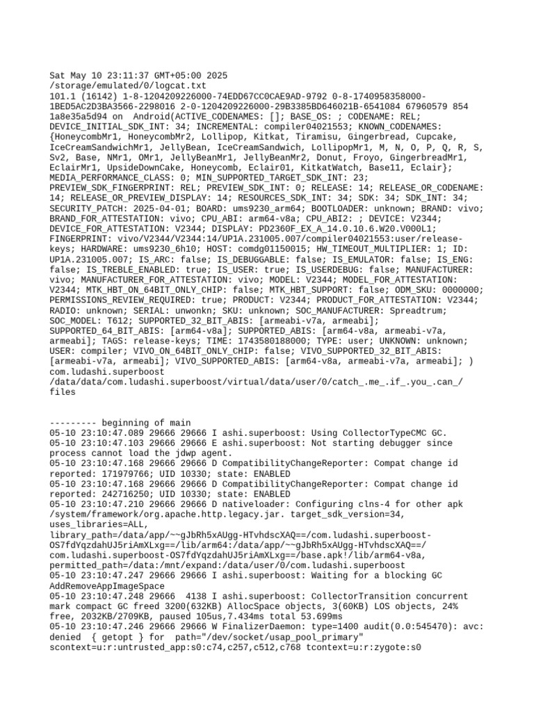 Logcat | PDF | Software | Computing