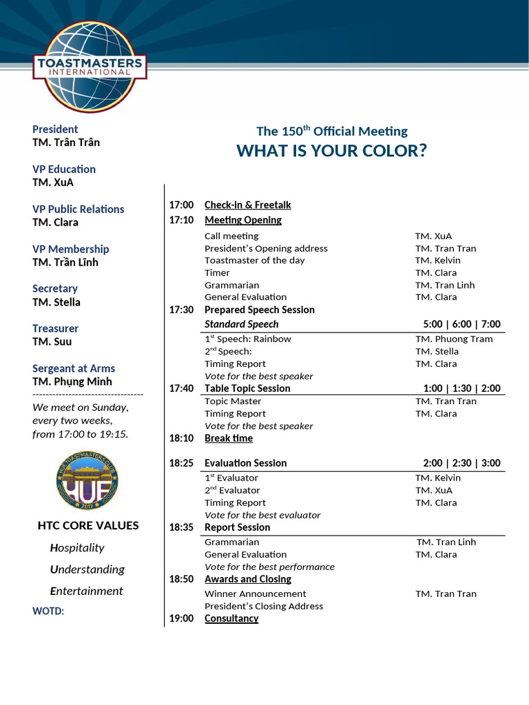 150th Meeting What Is Your Color | PDF