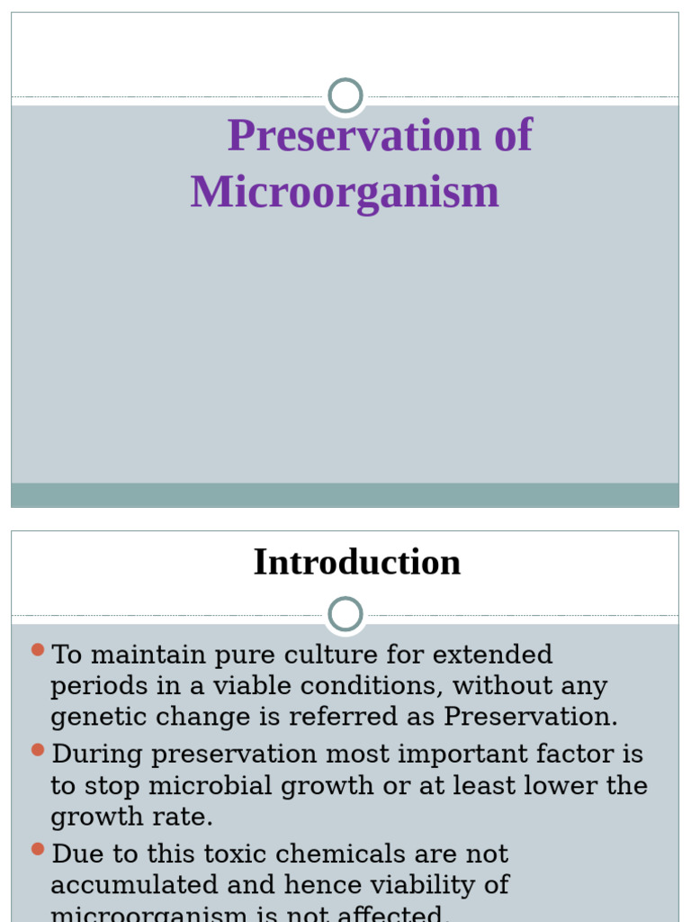 Lec 05preservationofmicroorganism 161103165830 | PDF | Food ...