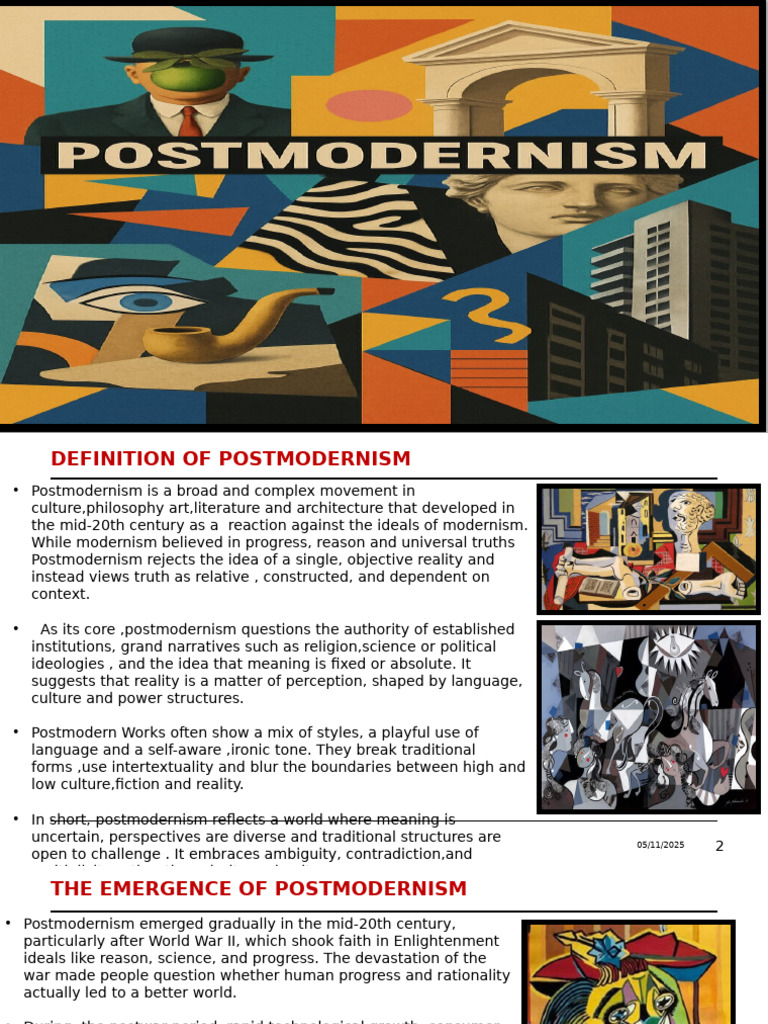 Postmodernism 052101 | PDF | Postmodernism | Postmodern Literature