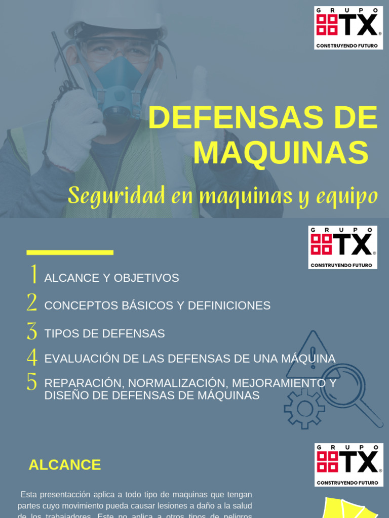 Presentación Defensas de Maquinas | PDF | Tornillo | Ingeniería mecánica