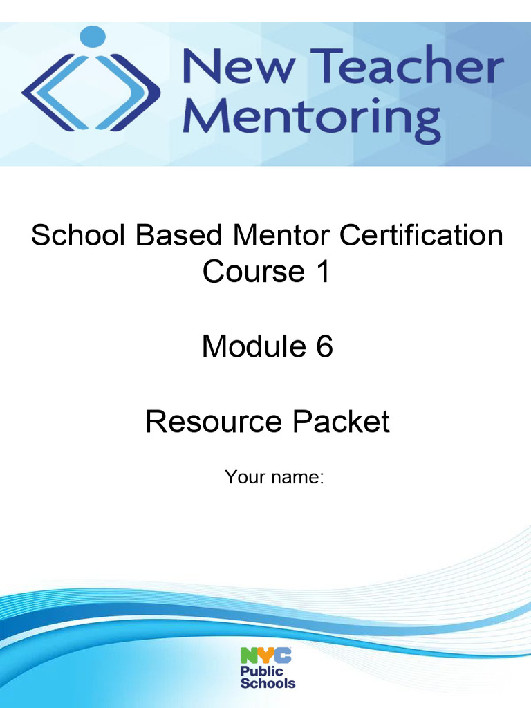 Module 6 Resources 2024-2025 v2 | PDF | Mentorship | Occupational Burnout