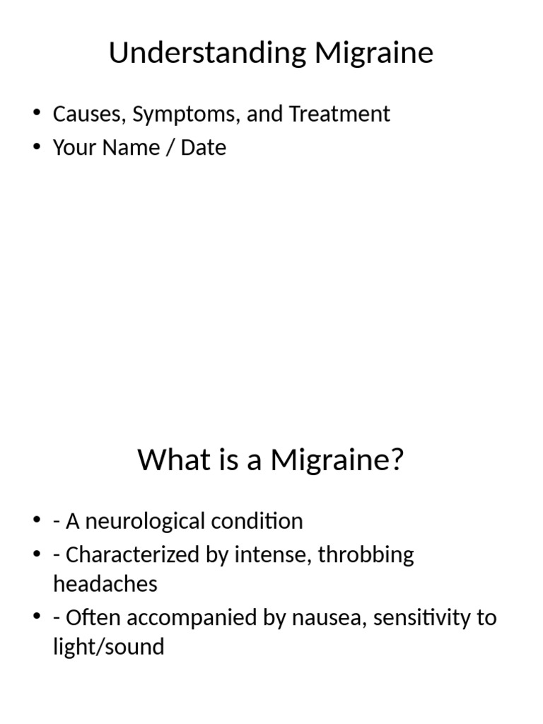 Migraine Presentation | PDF