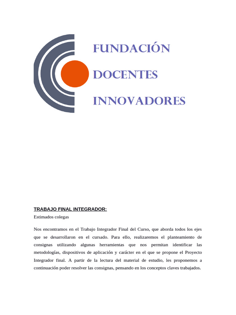 TRABAJO FINAL INTEGRADOR | PDF