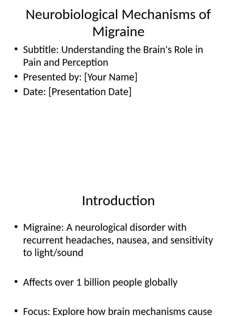 Neurobiological Mechanisms of Migraine | PDF | Migraine | Headache