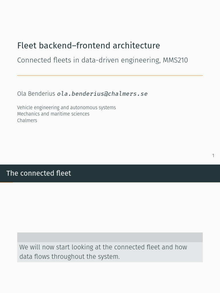 MMS210 Lecture 3 Fleet Backend Frontend Architecture | PDF | Data ...
