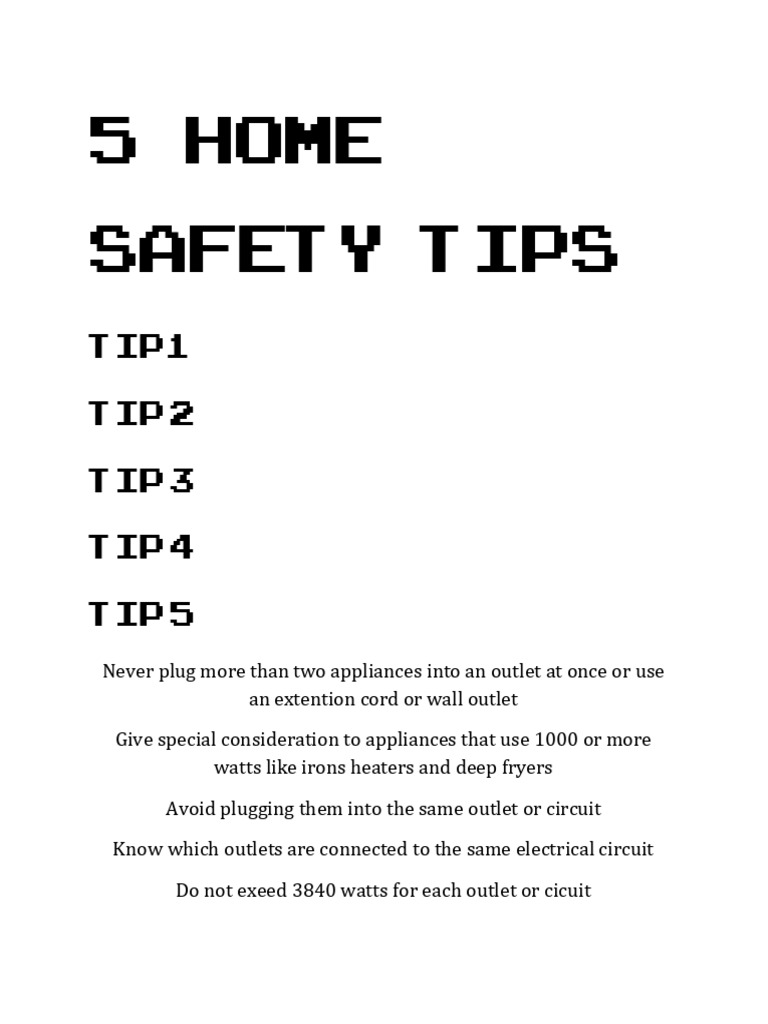 5 Home Safety Tips | PDF