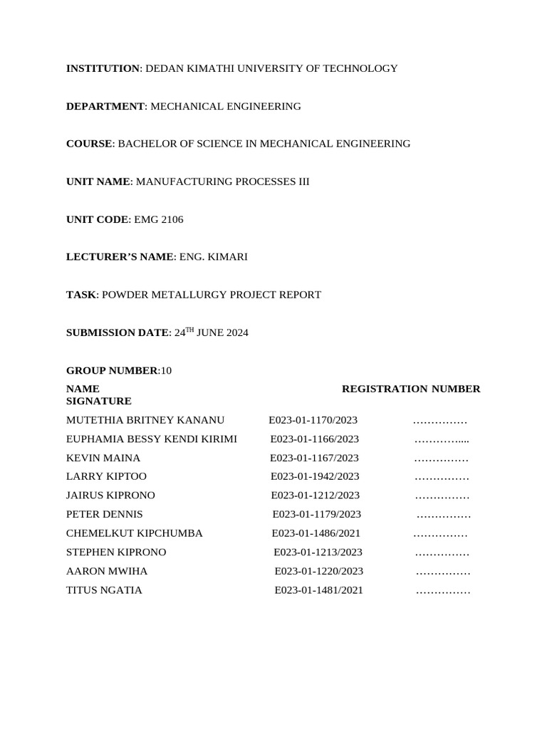 Final Manufacturing Processes III Report | PDF | Mechanical Engineering ...