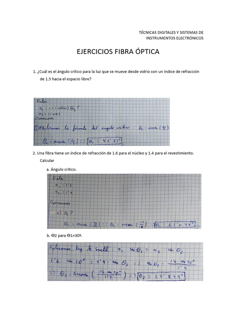 ejercicios_7_Fibra óptica (1) | PDF