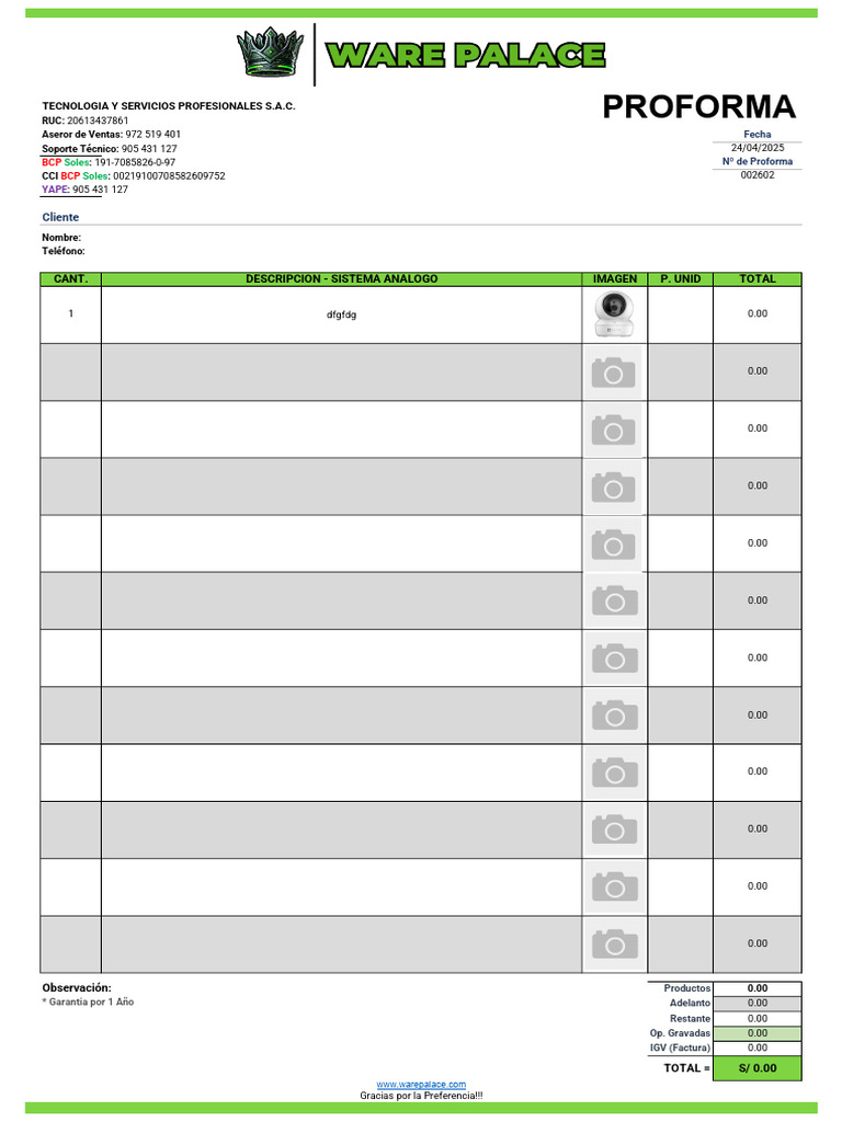 Proforma: Cliente | PDF