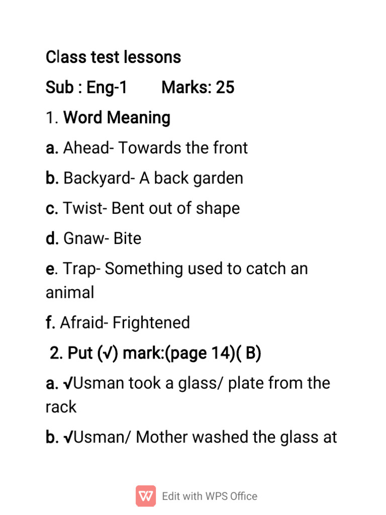 Class test less-WPS Office | PDF