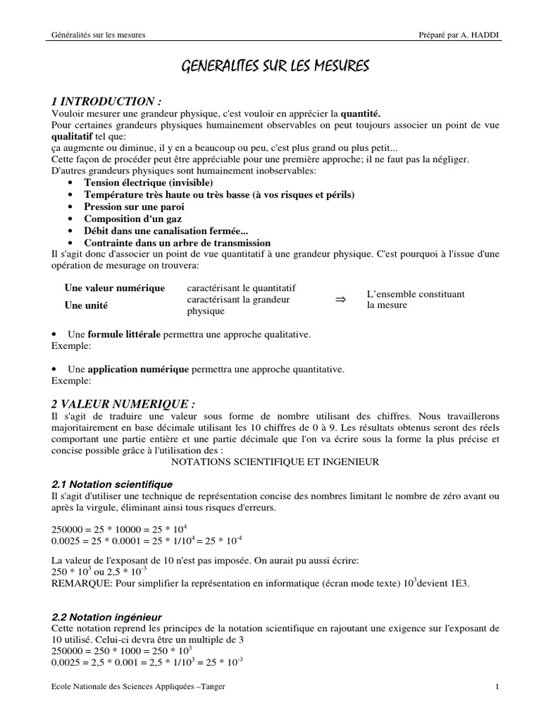 Généralités sur les mesures physiques | PDF | Capteur | Mesure
