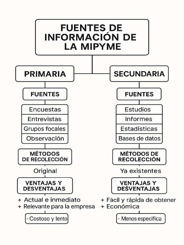 Mapa Conceptual Fuentes de Información MIPYME | PDF