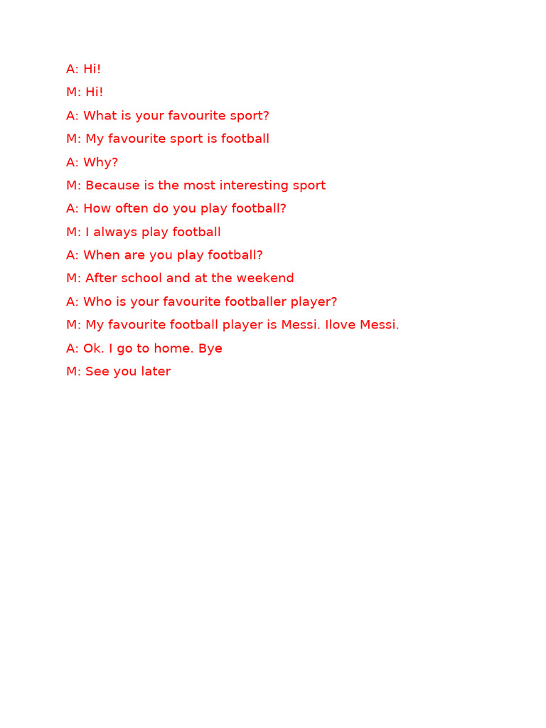 A What Is Your Favourite Sport | PDF