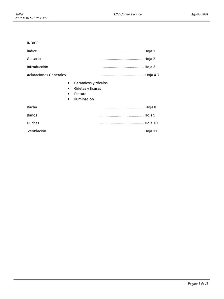 TP Informe Tecnico Taller Renovado | PDF | Pintar | Ventilación (Arquitectura)
