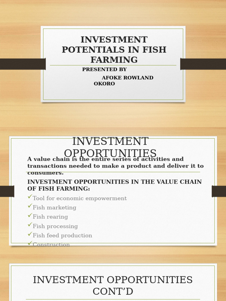 Fish Farming Investment Opportunities | PDF
