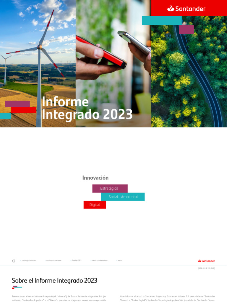 Informe Integrado 2023 Santander Argentina D2b6d2ff7e | PDF | Sustentabilidad | Desarrollo ...