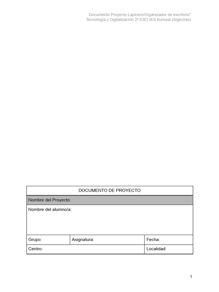 Documento Proyecto Lapicero - Organizador de Escritorio | PDF
