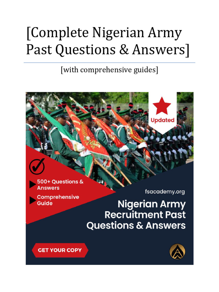 Complete Nigerian Army Past Questions ACEworld | PDF | Nigeria