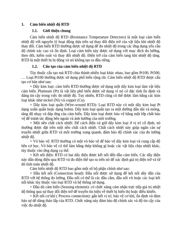 Cảm biến nhiệt độ RTD | PDF