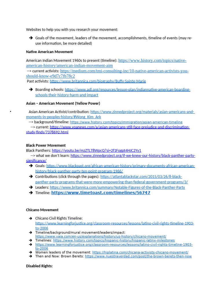 Civil Right Movement Research Sources | PDF | Identity Politics ...