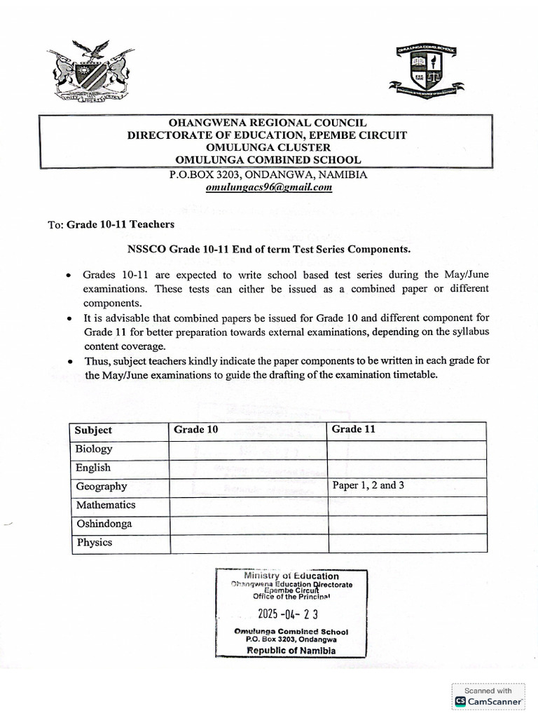 Grade 10-11 Examination | PDF