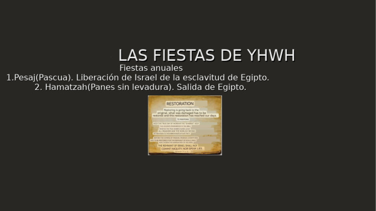 Las Fiestas de Yhwh | PDF