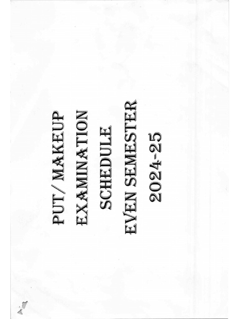 Exam Schedule | PDF