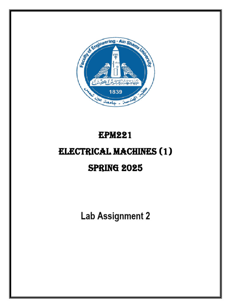 LAB 1 Assignment 2 | PDF | Electric Motor | Electromagnetic Induction
