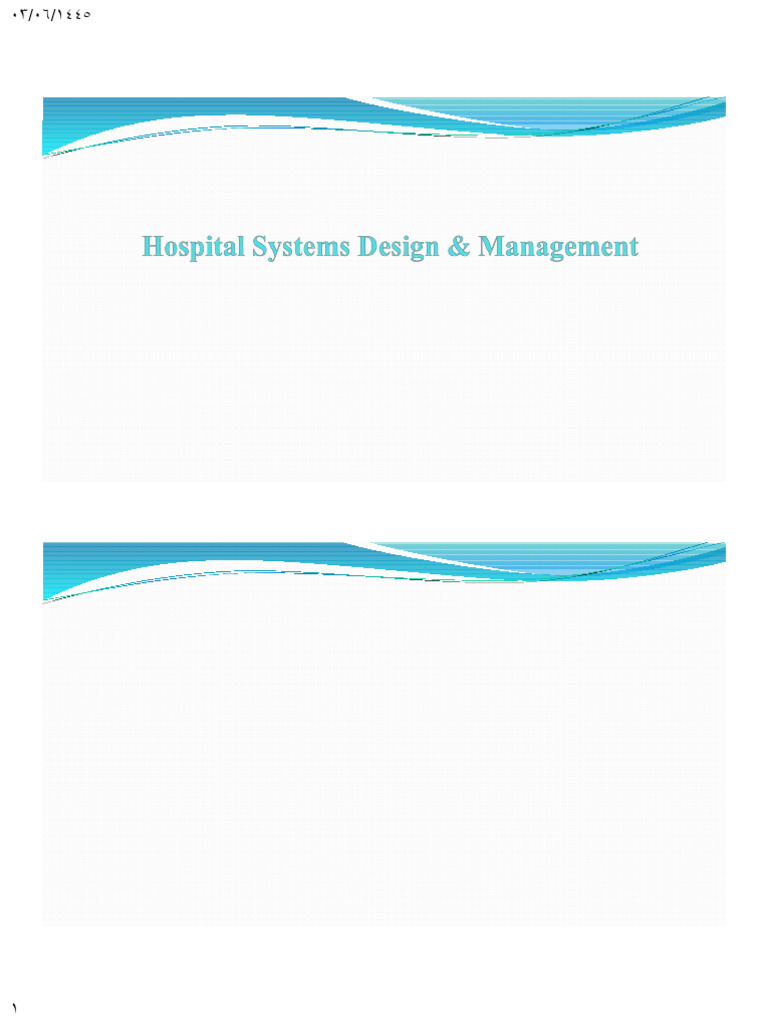 Hospital Systems Design & Management Overview | PDF | Hospital | Health ...