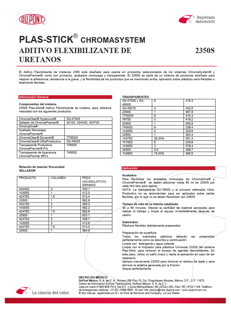 Dupont Flex 2350S | PDF | Solvente | El plastico