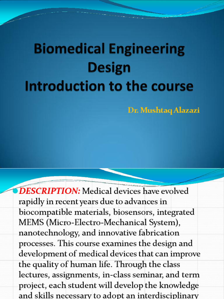 Biomedical Engineering Design_ chapter 1 (3) | PDF | Verification And ...