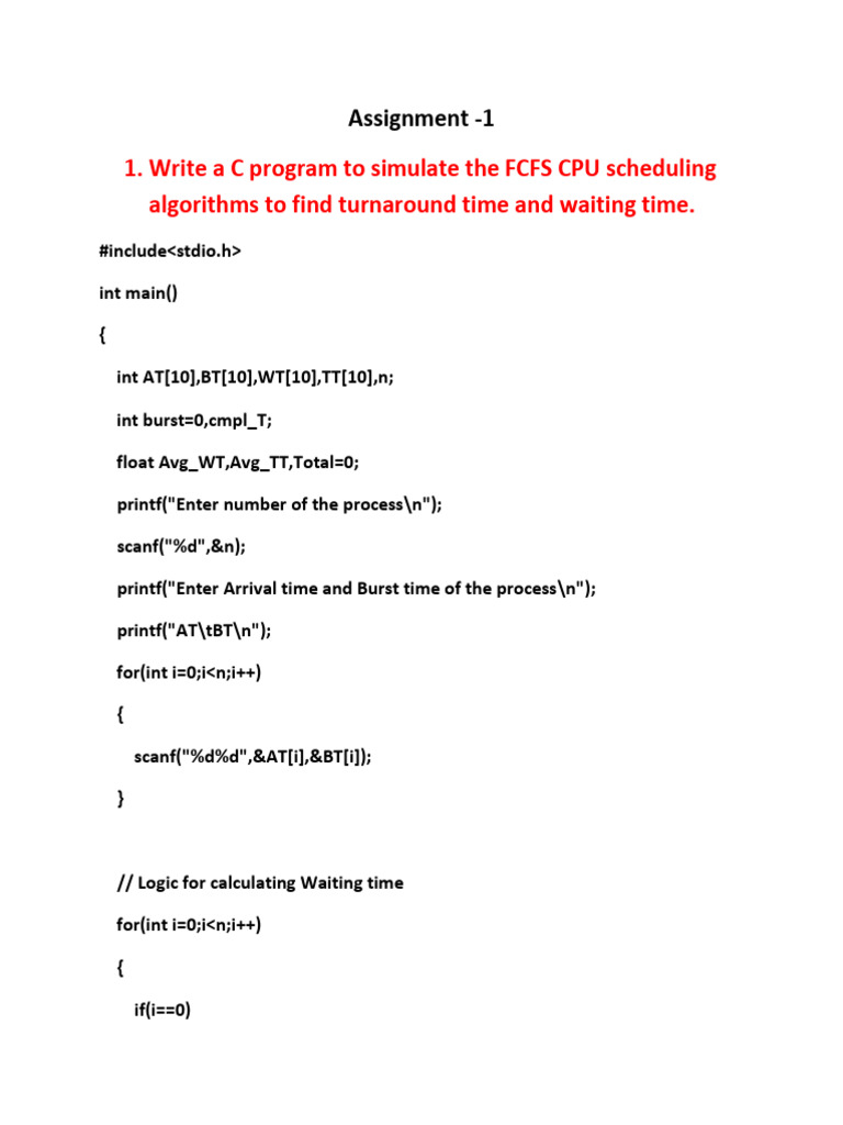 OS Assignment 1 | PDF