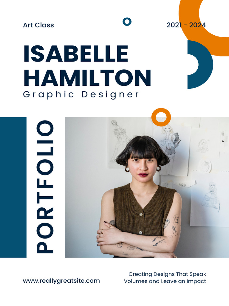 Blue and Orange Clean Minimalist Art Class Student Portfolio | PDF